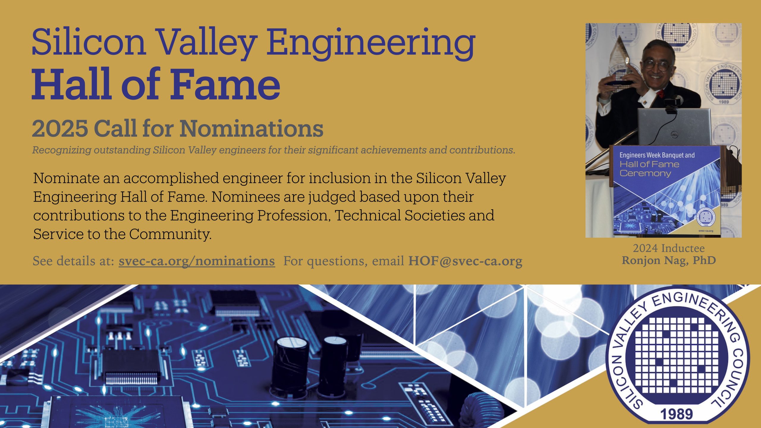 2025 Hall of Fame - Call for Nominations - Silicon Valley Engineering Council